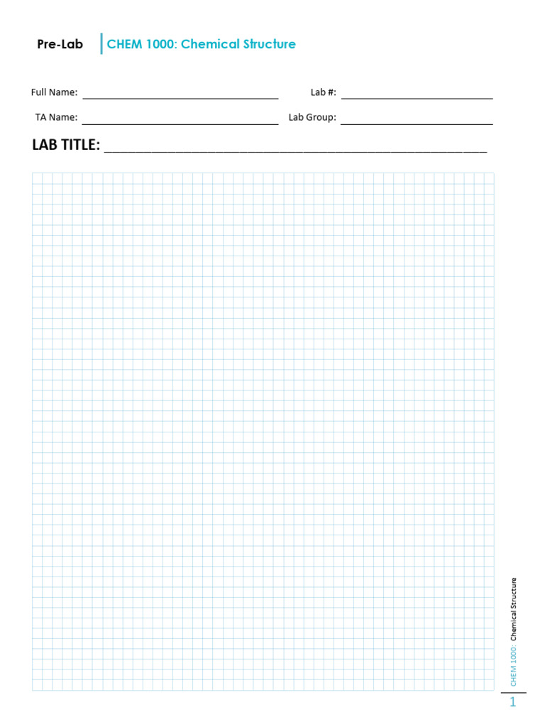 CHEM 1000 Pre-Lab: Chemical Structure | PDF | Computers
