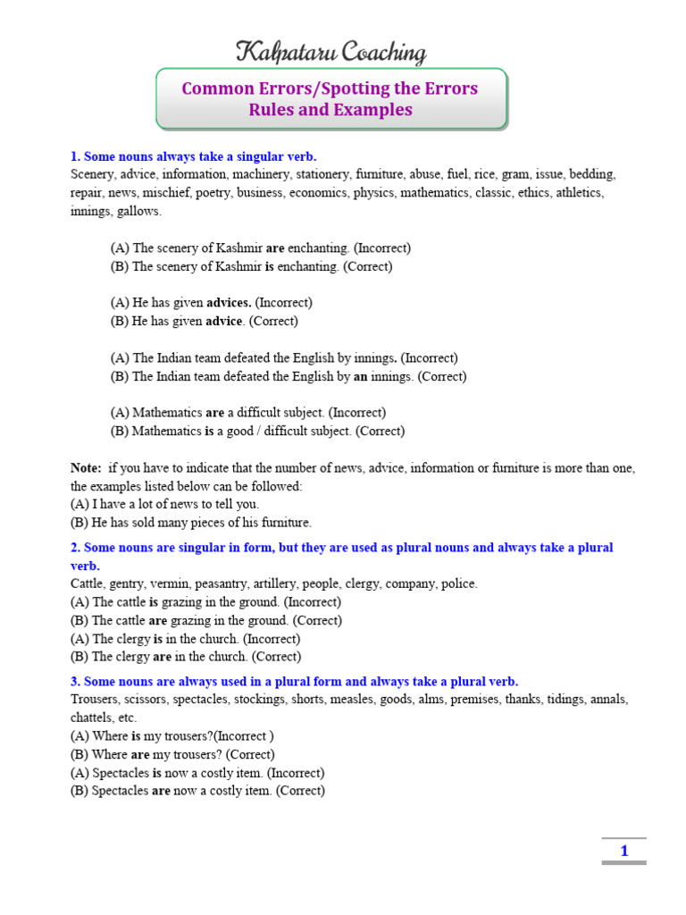 English Grammar Rules and Examples | PDF | Grammatical Number | Pronoun