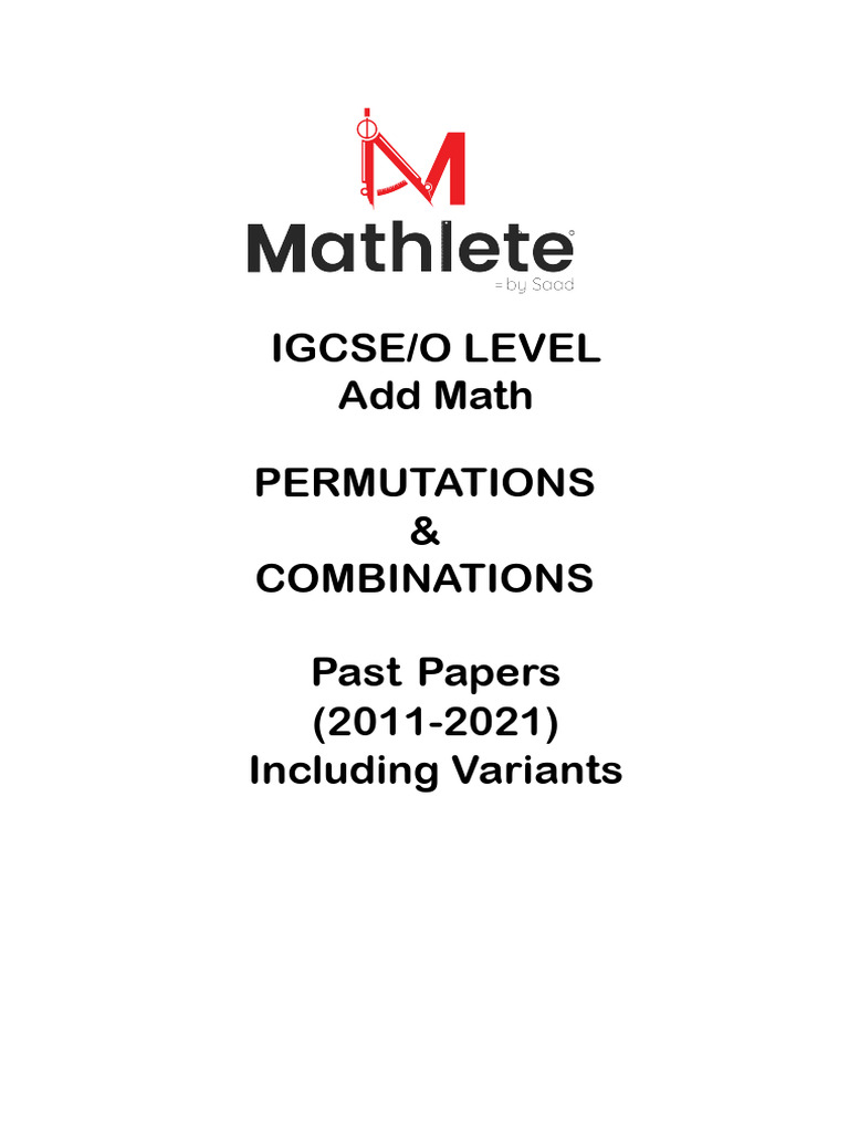 Permutaion and Combination Past Paper | PDF | Numbers | Mathematics