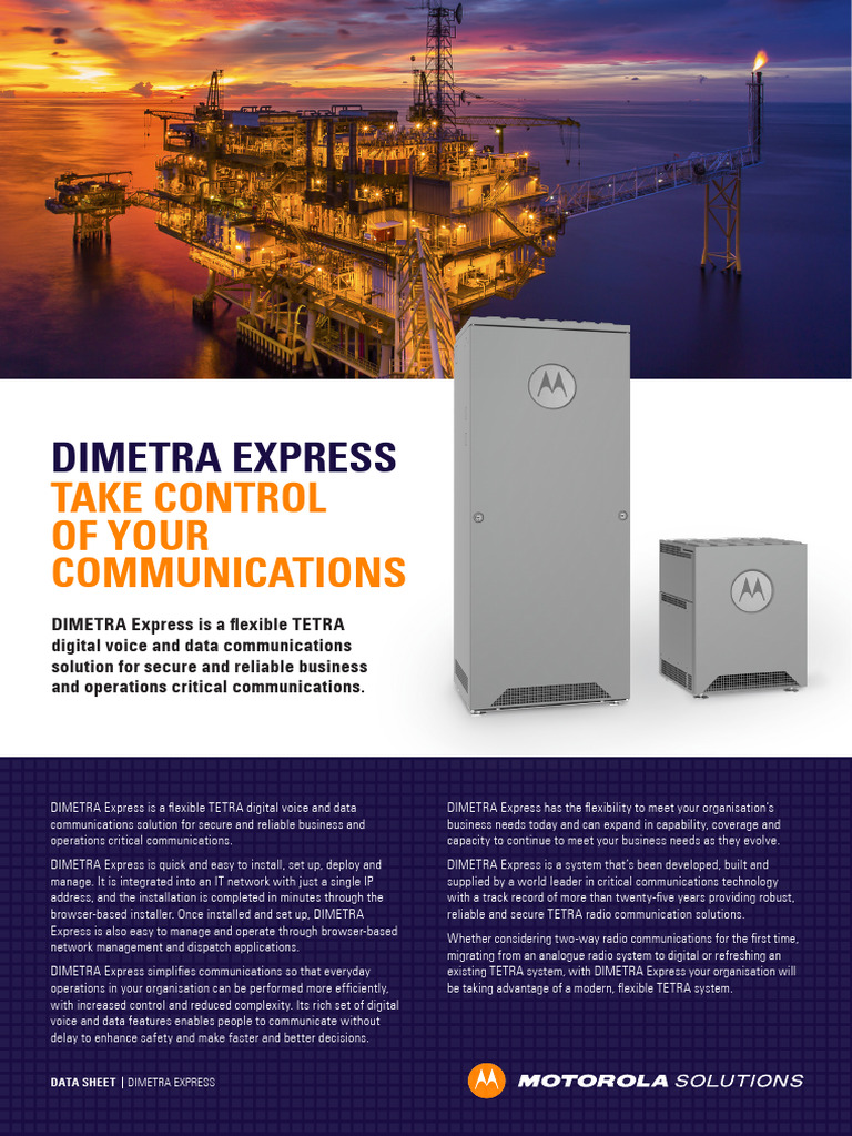 Dimetra Express Datasheet | PDF | Computer Network | Radio