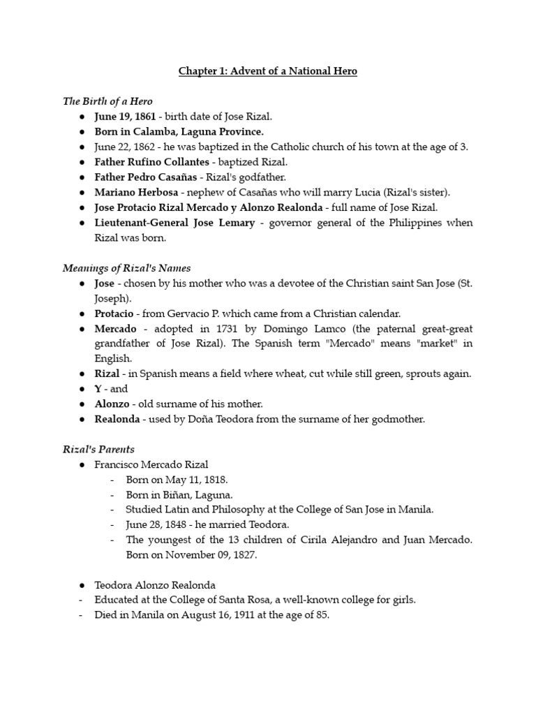 Life and Works of Jose Rizal - SUMMARY | PDF | History | Classics