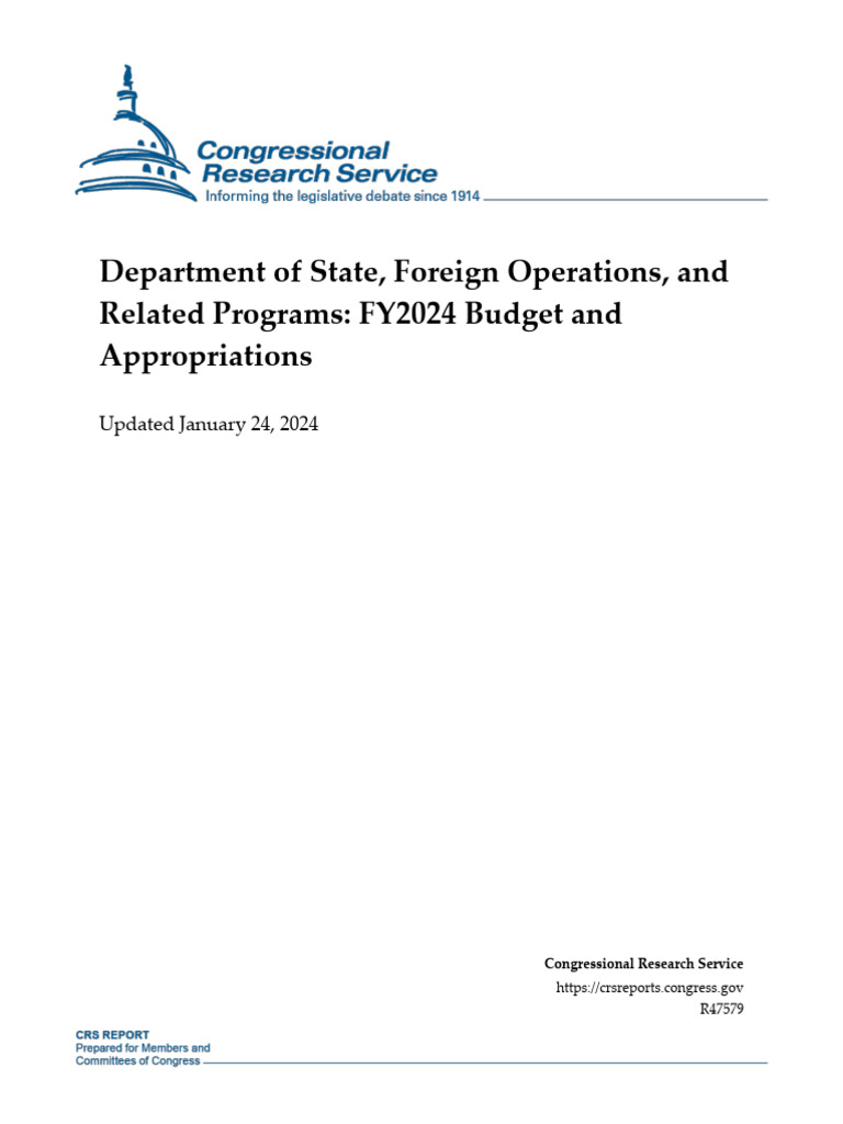 Department of State, Foreign Operations, and Related Programs: FY2024 ...