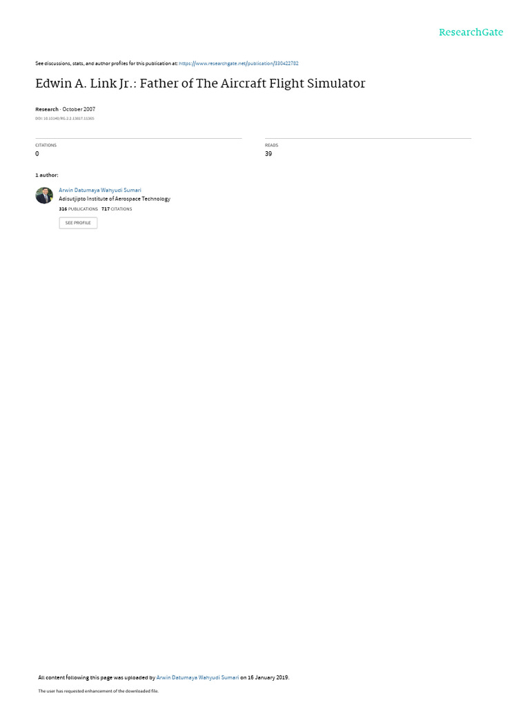 Edwin Link Father of Flight Simulator | PDF