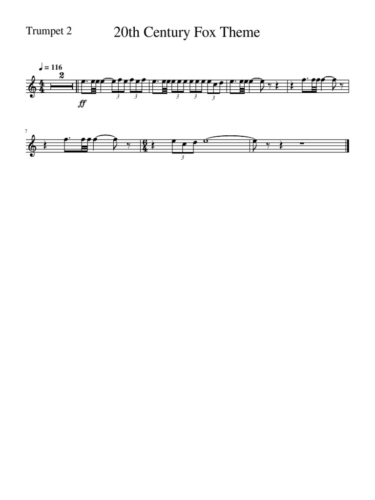 20th Century Fox Theme-Trumpet 2 | PDF