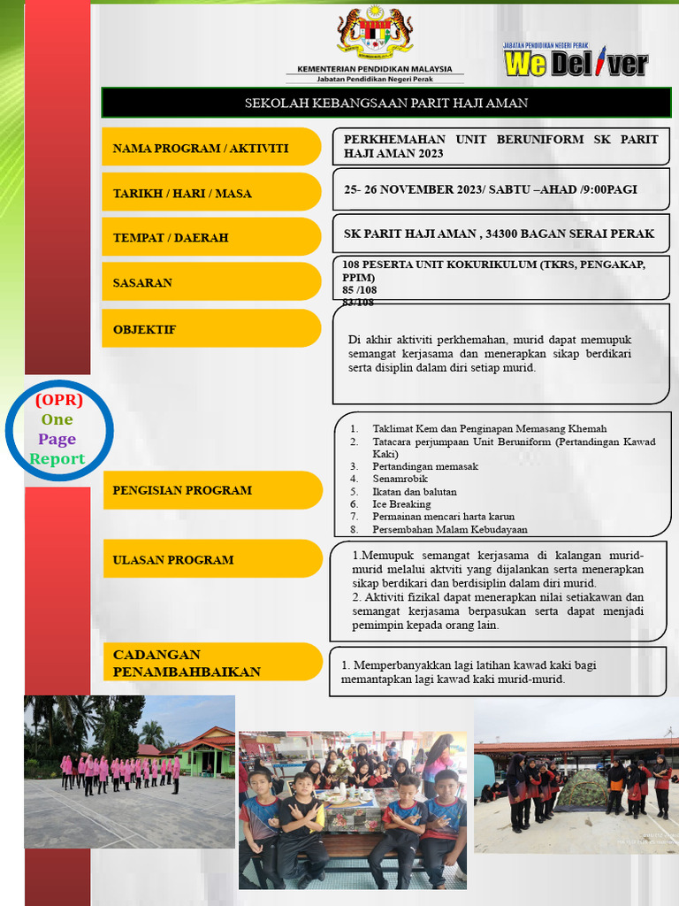 Opr Perkhemahan Unit Uniform Skpha 2023 | PDF