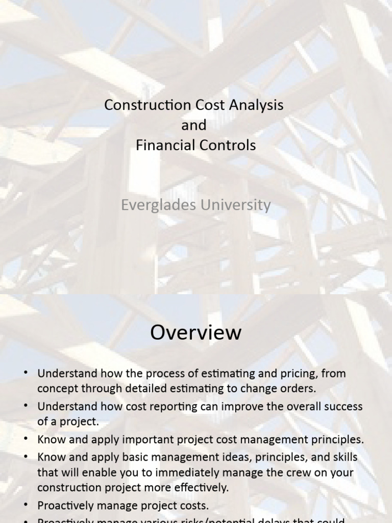Construction Cost Analysis and Financial Controls (Week 1) | PDF ...