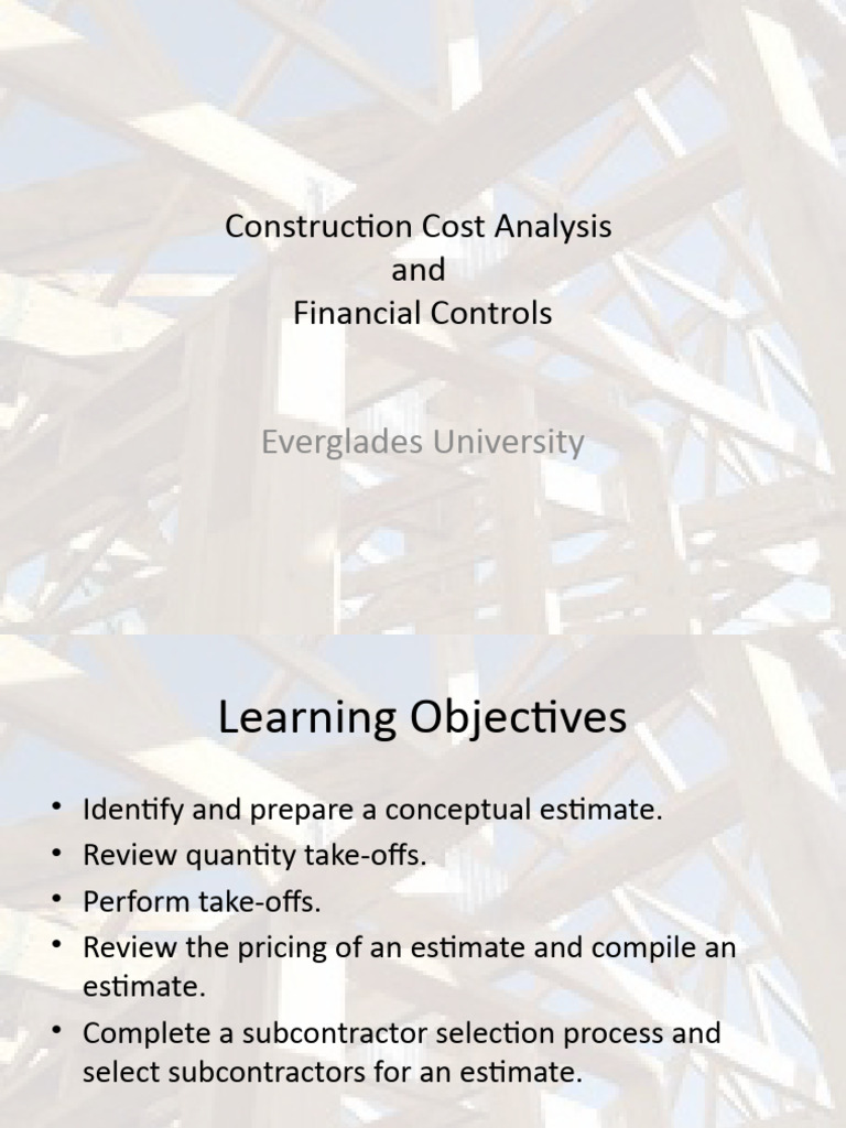 Construction Cost Analysis Overview | PDF | Concrete
