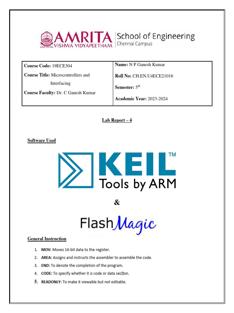 CH - En.u4ece21016 - Lab Report 4 | PDF | Microcontroller ...