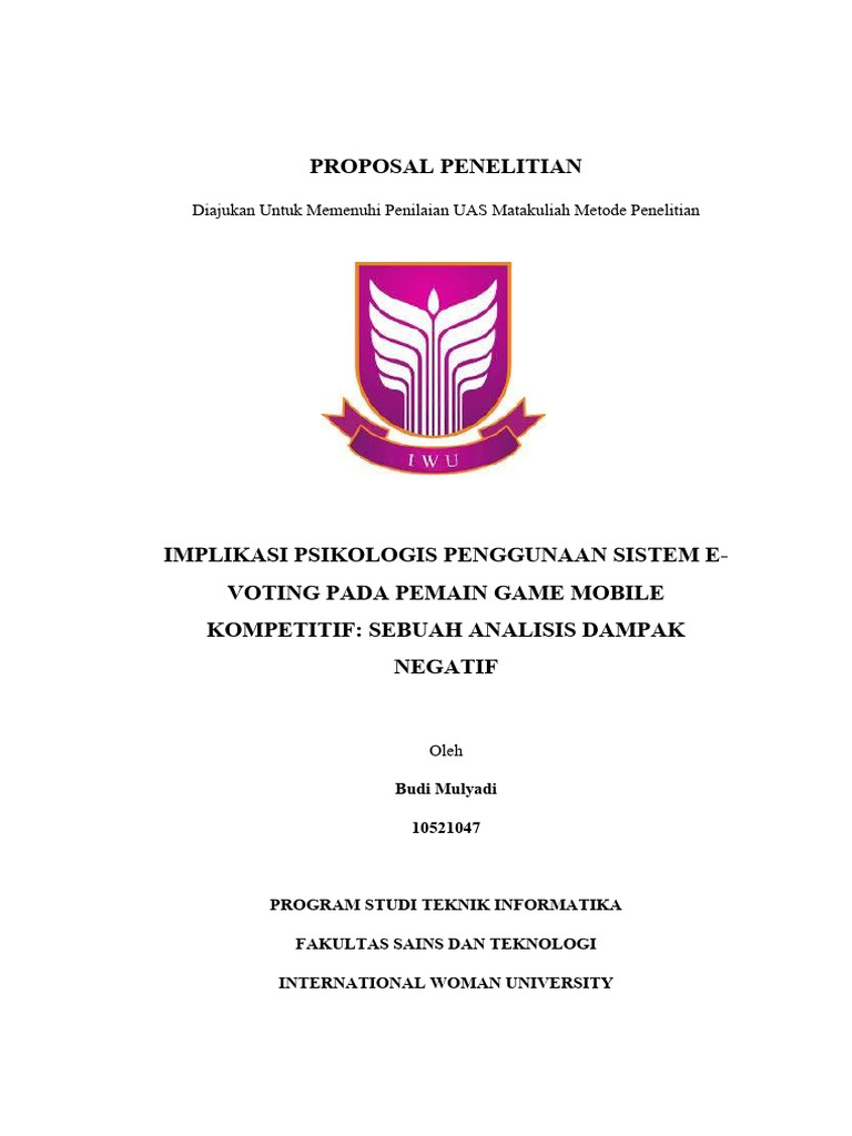 UAS-Metodologi Penelitian - Budi Mulyadi - IF2 | PDF | Game & Aktivitas