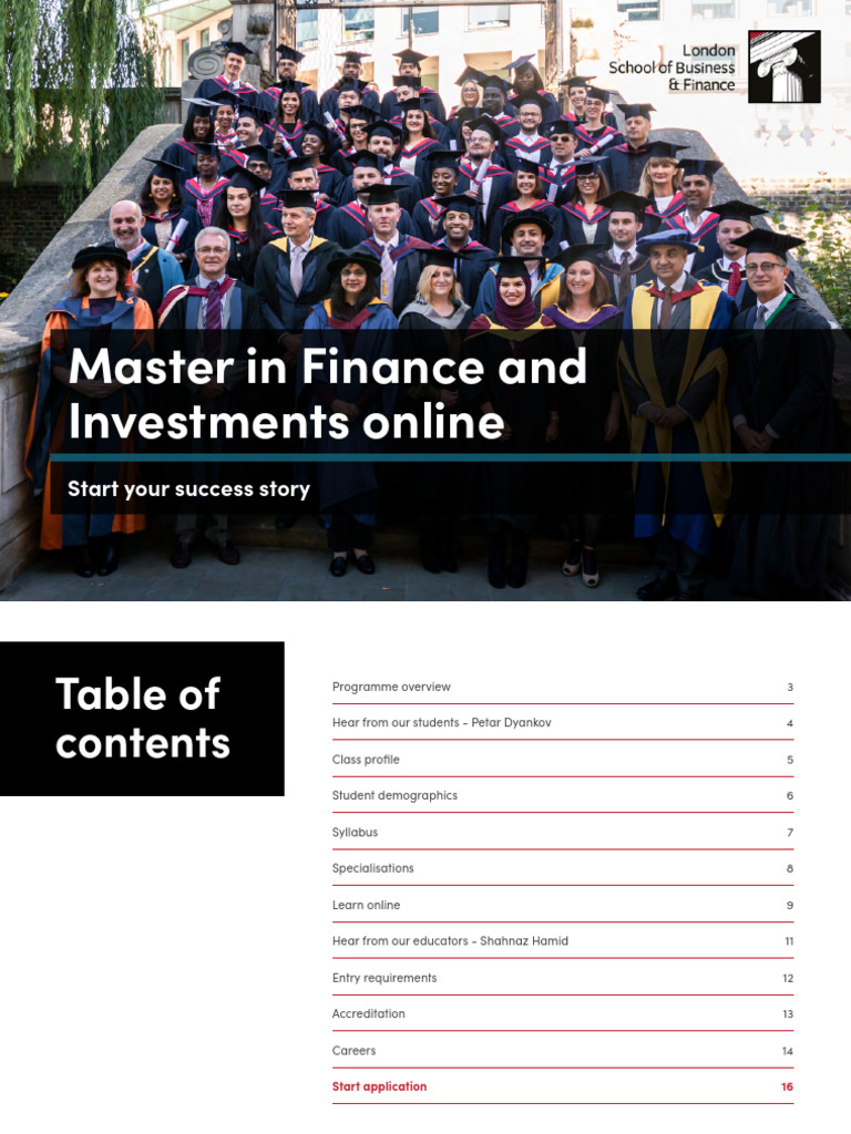 LSBF Brochure Masters Finance Investment | PDF | Master's Degree ...
