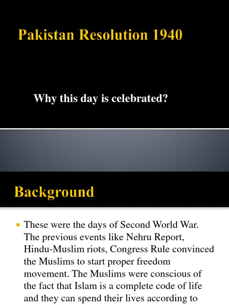 Pakistan Resolution 1940 | PDF | Pakistan | Pakistan–United Kingdom Relations