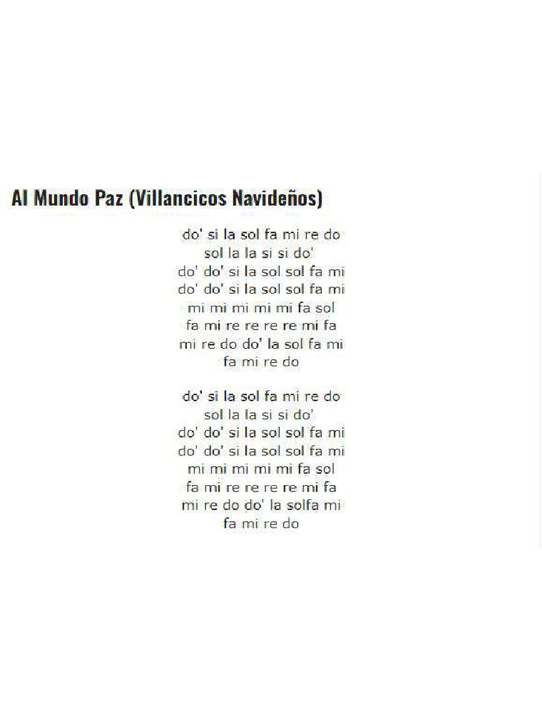 Al Mundo Paz - Merged | Descargar gratis PDF | Villancicos | Canciones ...