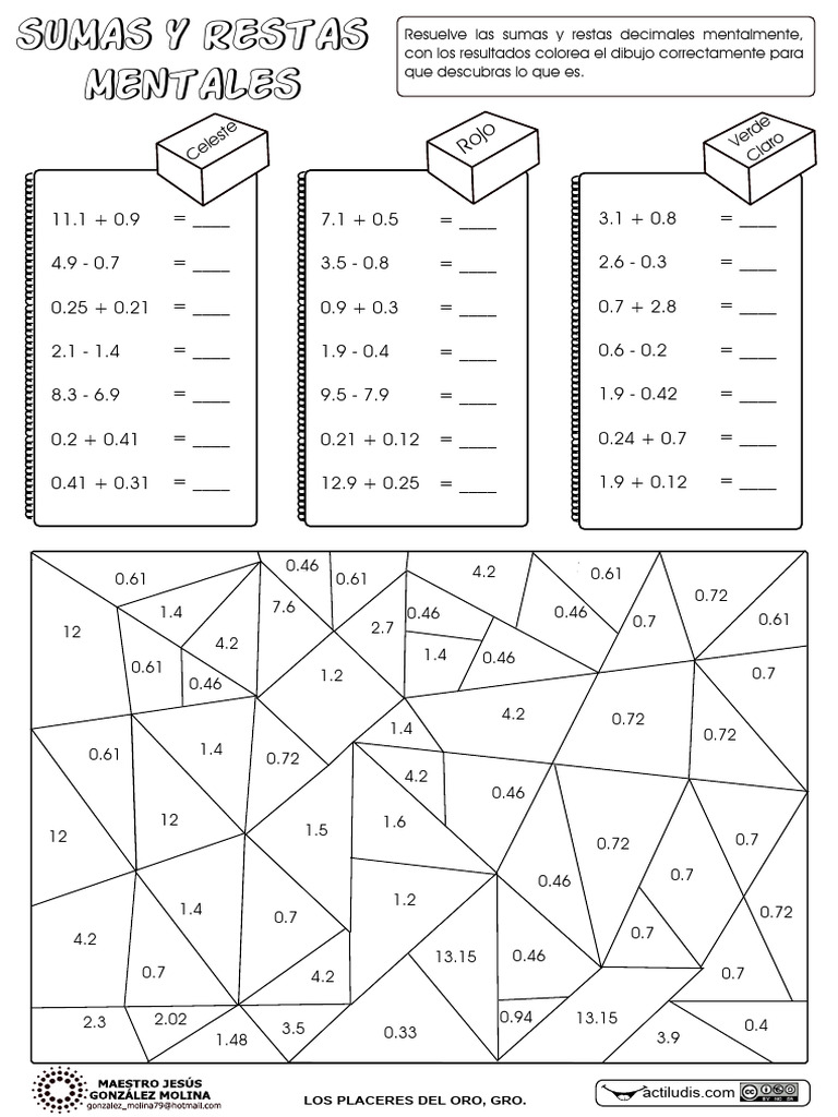 Ejercicios de Cálculo Mental: Sumas y Restas | PDF