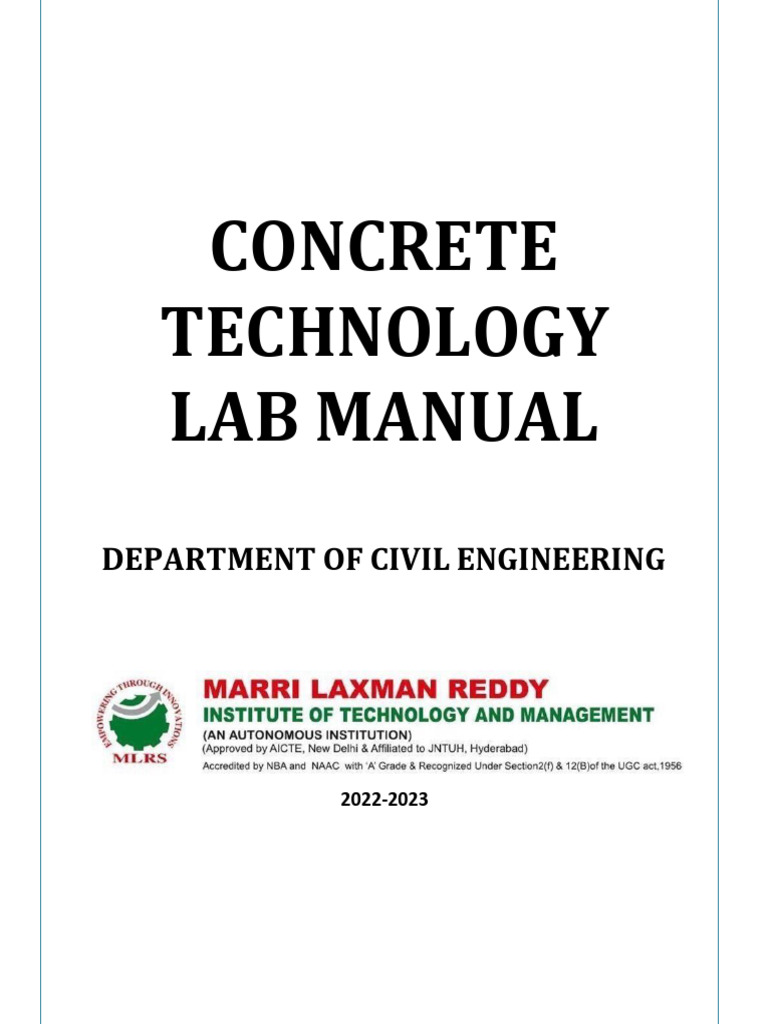 Lab Manual | PDF | Concrete | Engineering