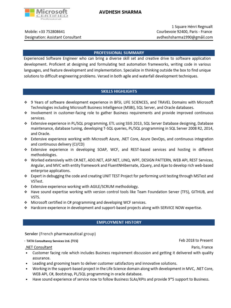 Avdhesh Sharma | PDF | Microsoft Sql Server | Sql