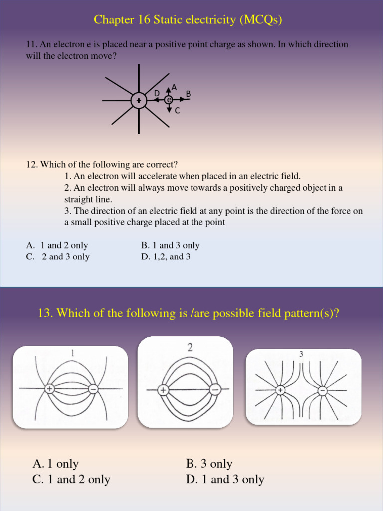 Electrostatics MCQs Homework 1 | PDF | Electric Charge | Electrostatics