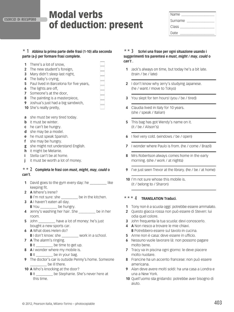 Modal Verbs of Deduction Present | PDF | Languages | Foreign Language Studies