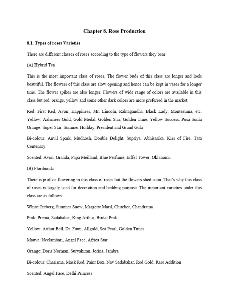 Chapter 8 Rose Production Pdf Pruning Botany