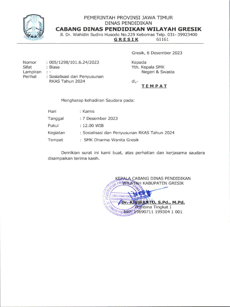 Sosialisasi Dan Penyusunan RKAS Tahun 2024 SMK | PDF