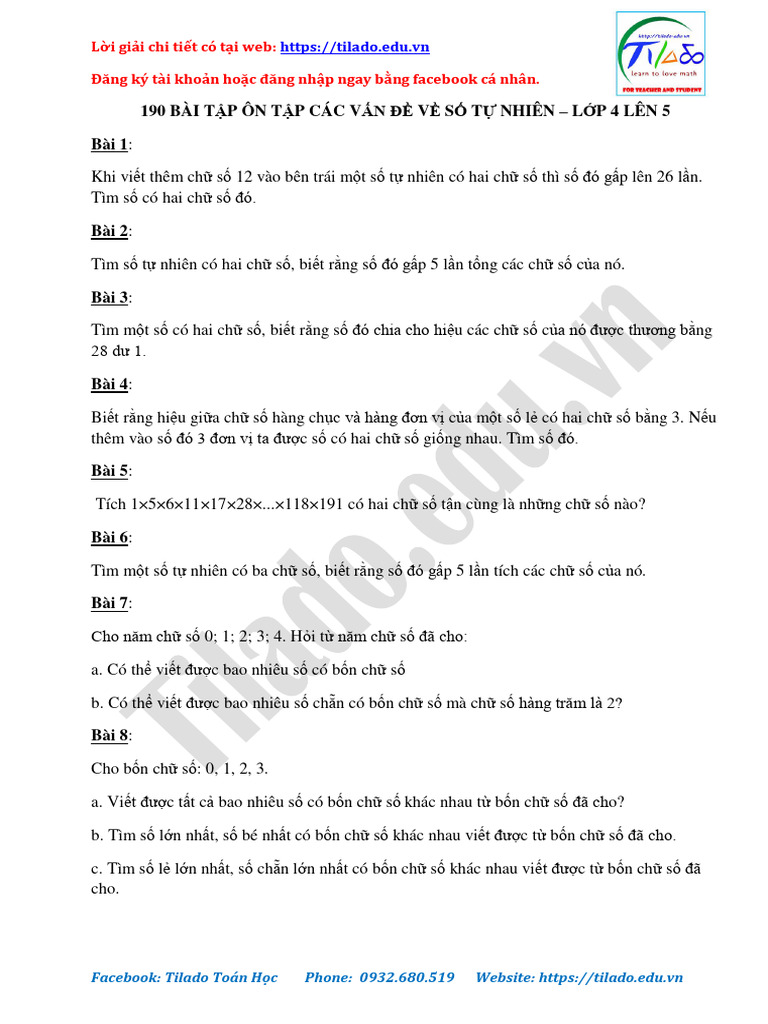 Toan Lop 4 Len 5 | PDF