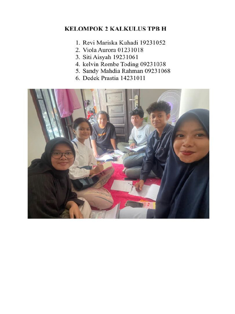 Tugas Kelompok - Kelompok 2 - Kalkulus 2 TPB H | PDF