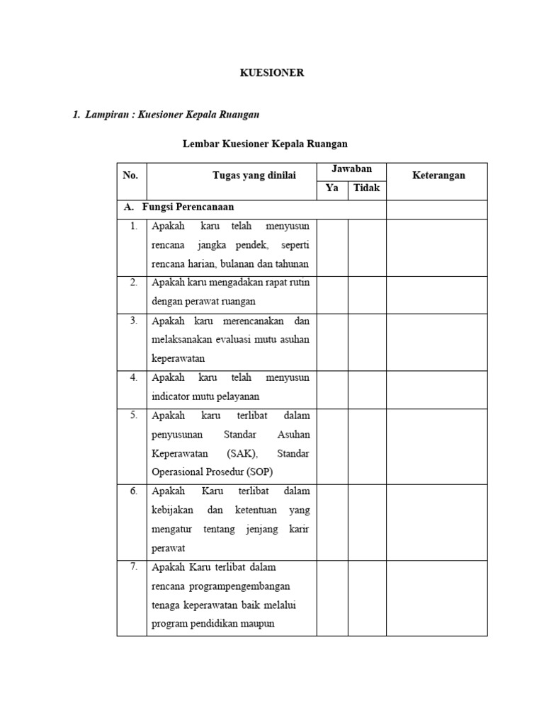 KUESIONER | PDF