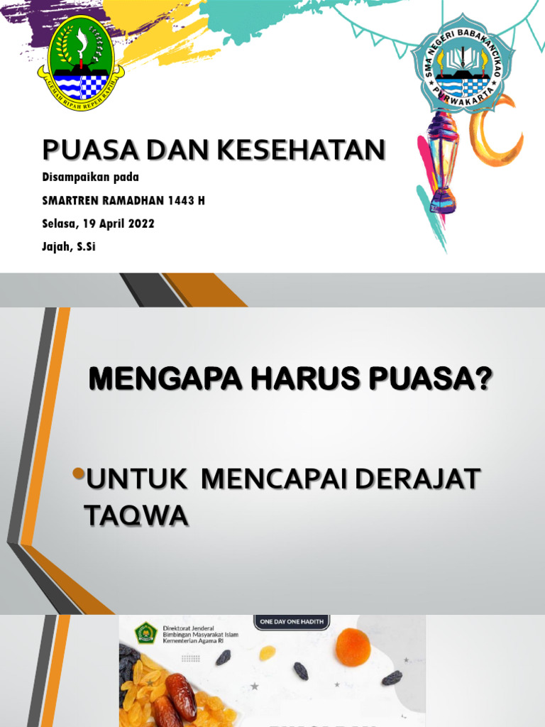 MATERI SMARTREN 2022 PUASA DAN KESEHATAN BBC | PDF