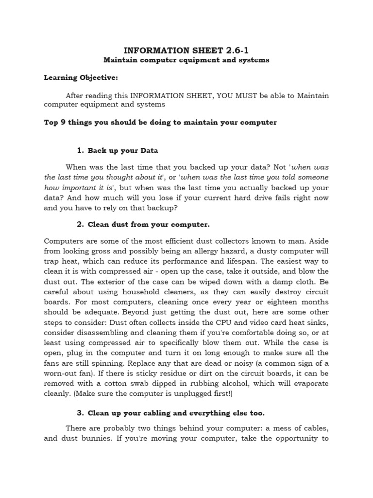 Info - Sheet 2.6-1 | PDF | Bios | Computing