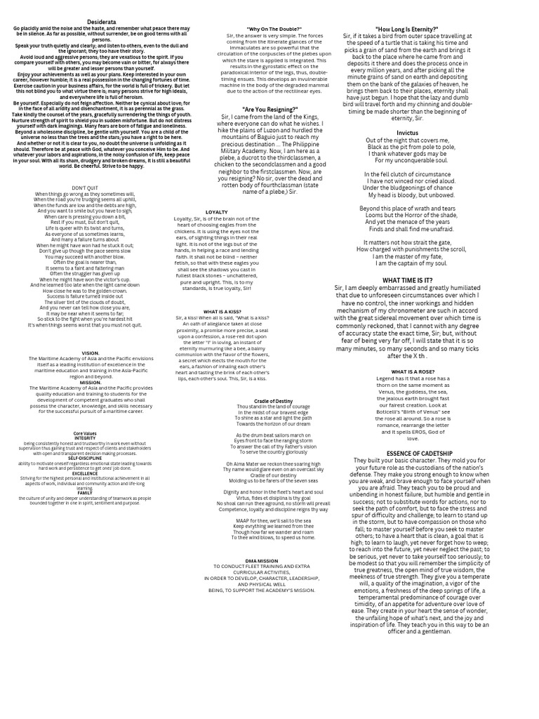 Plebe Knowledge | PDF