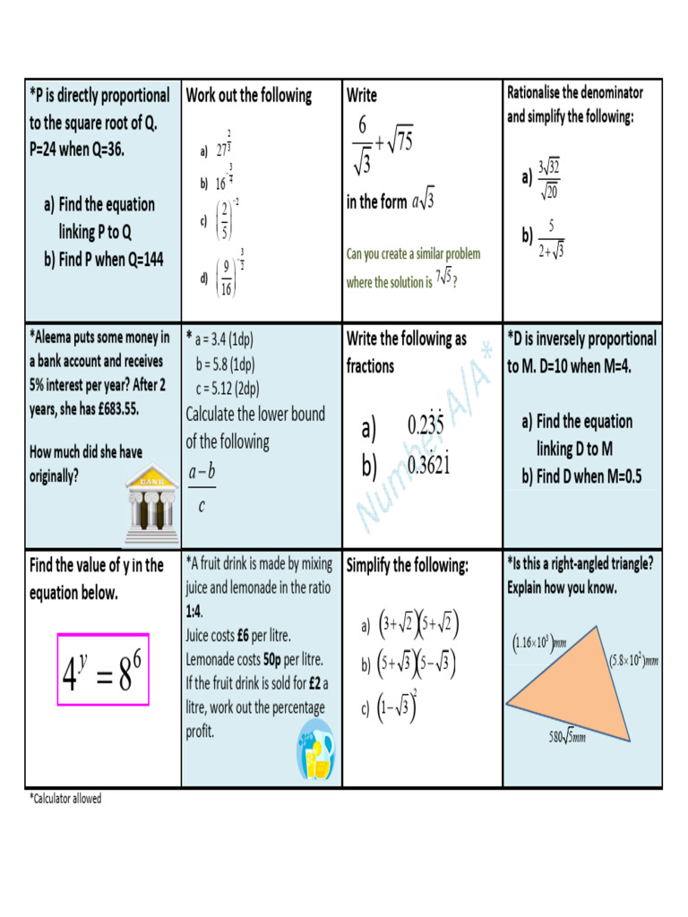 Dropbox - Number Grade A A Star Revision Mat | PDF | Elementary ...