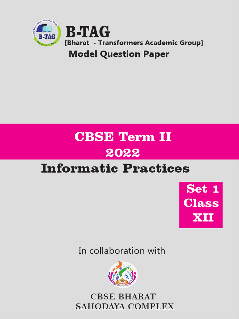 12th INFORMATIC PRACTICES SET 1 | PDF | Sql | Computing
