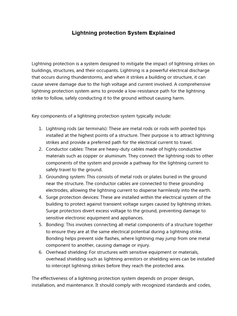 Lightning protection System Explained | PDF | Lightning | Electrical ...