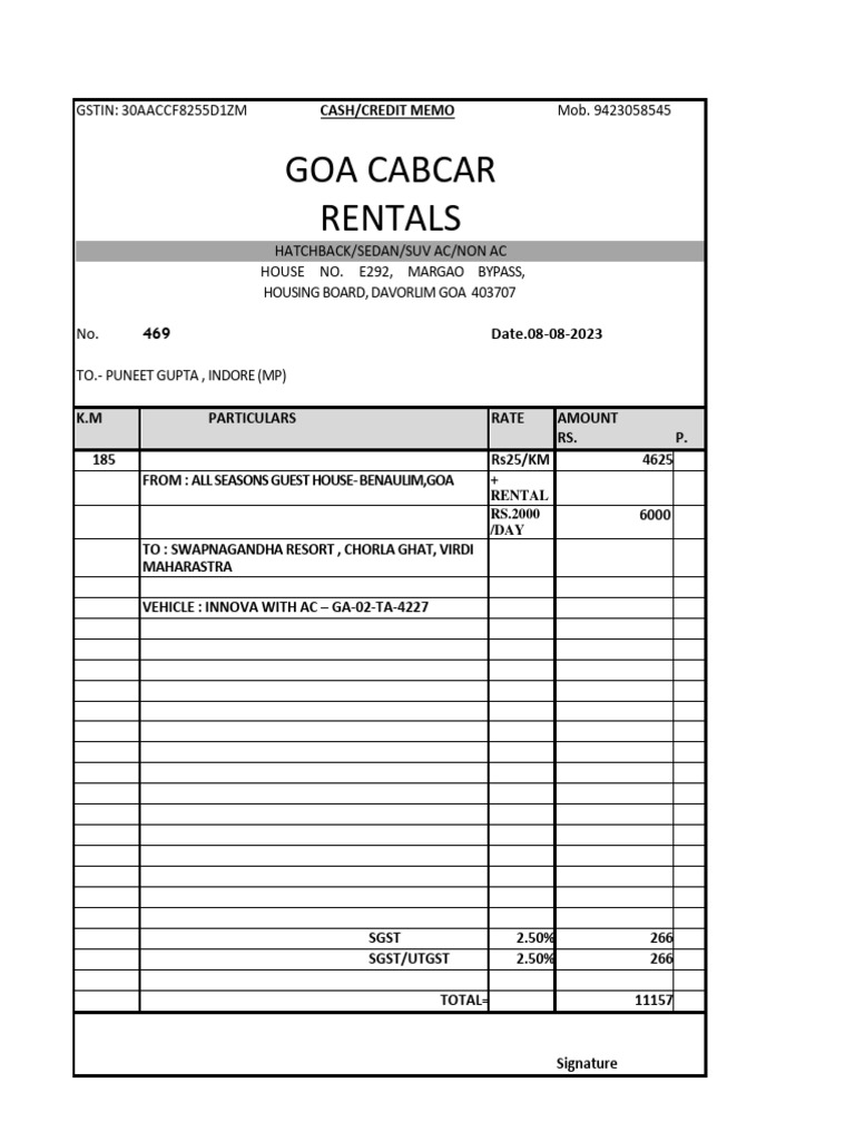 CAB BILL | PDF