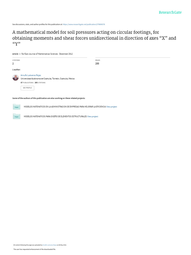 Circular Foundation | PDF | Foundation (Engineering) | Circle