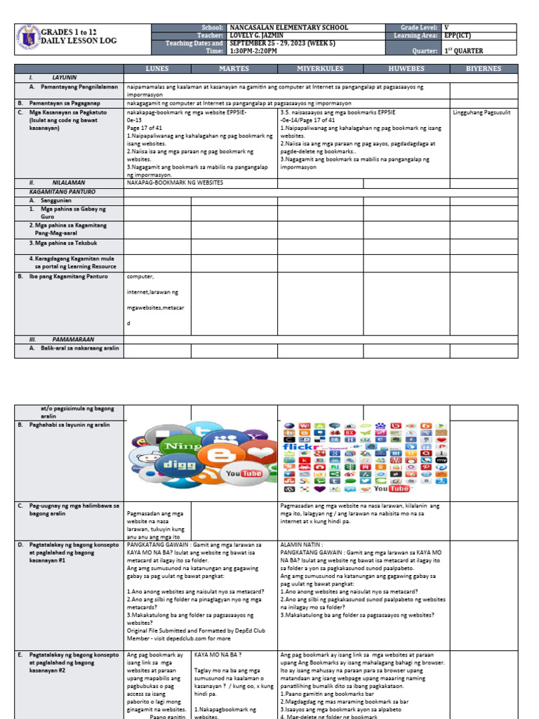 DLL - Epp 5 - Q4 - W5 | PDF