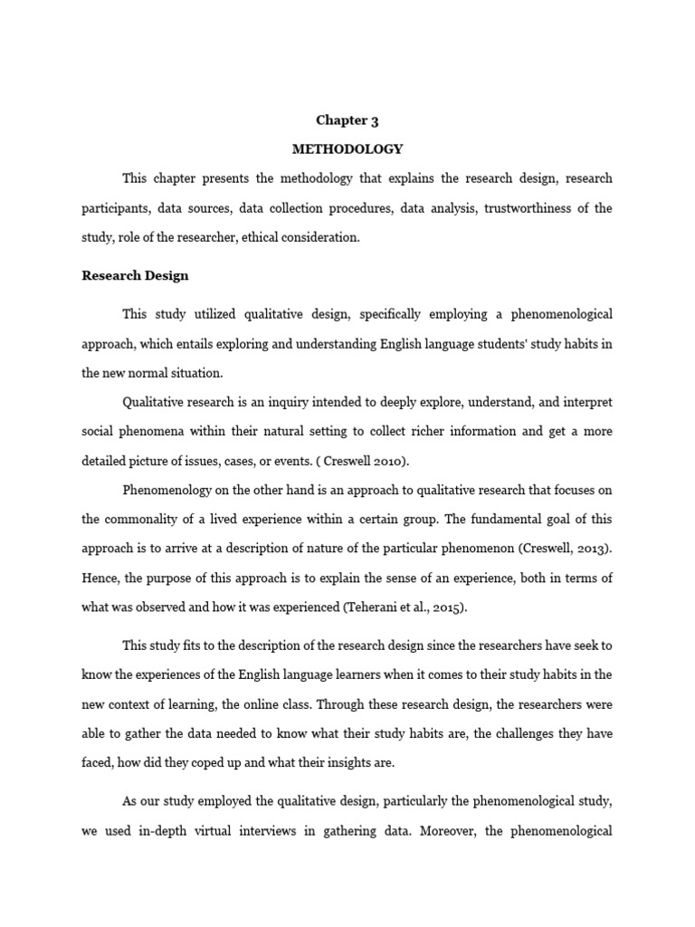 EDIT RESEARCH Ch.1 and Ch. 3 | PDF | Qualitative Research | Methodology