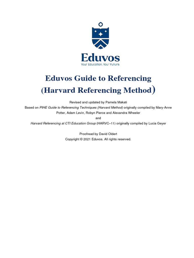 Eduvos Guide To Referencing (Harvard Referencing Method) 2021 | PDF ...