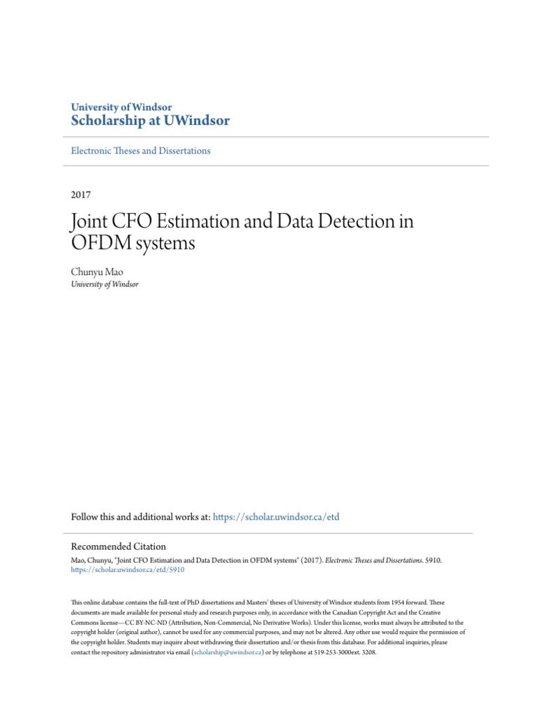 Joint CFO Estimation and Data Detection in OFDM Systems | PDF | Orthogonal Frequency Division ...