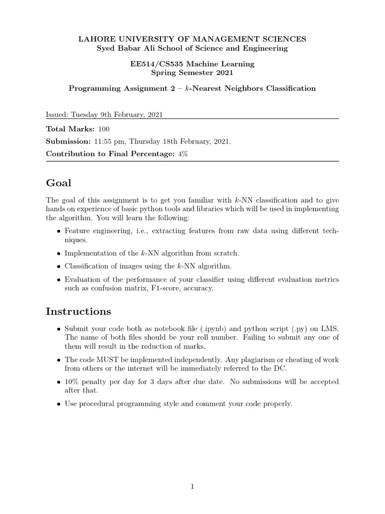 Assignment 02 | PDF | Statistical Classification | Applied Mathematics