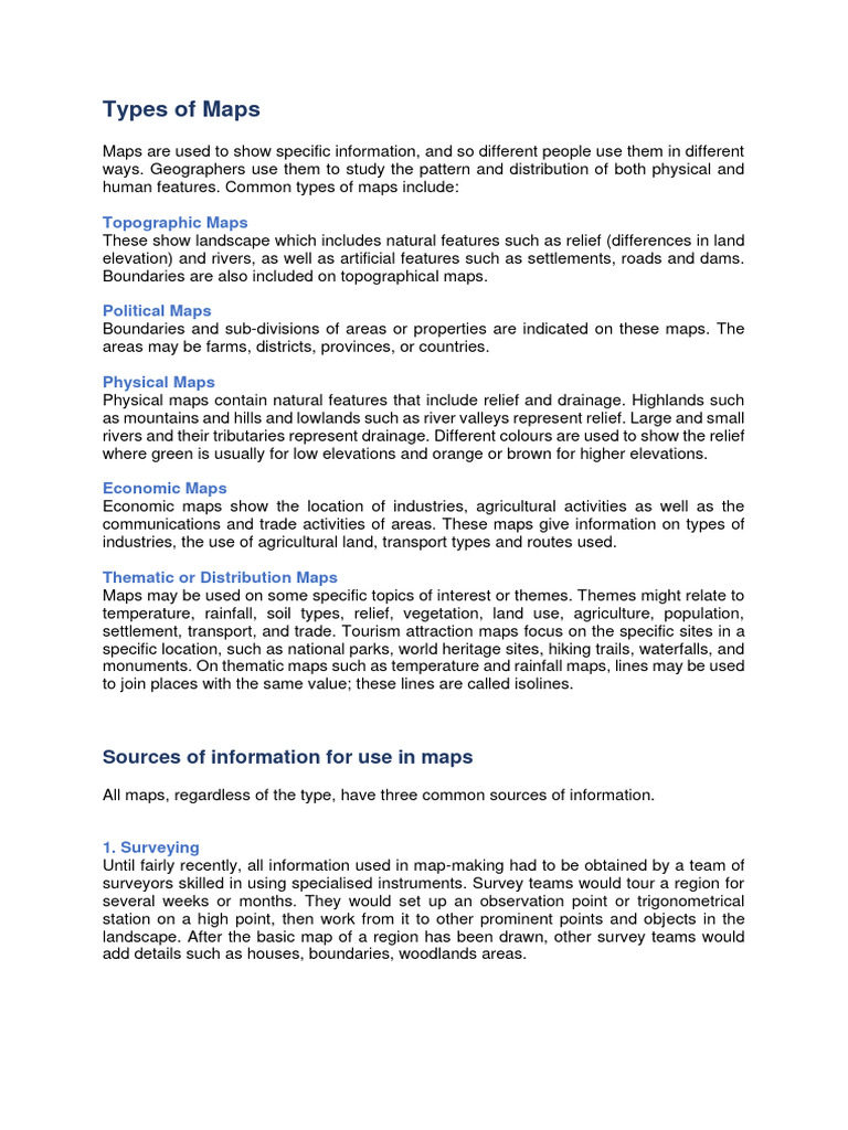 Mapwork Pt2 - Types of Maps | PDF | Map | Surveying