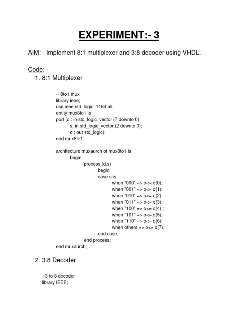 HDL Experiment3 | PDF