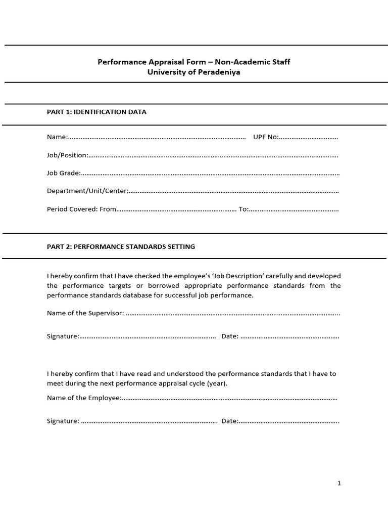 Non-Academic Staff Performance Appraisal | PDF | Performance Appraisal ...