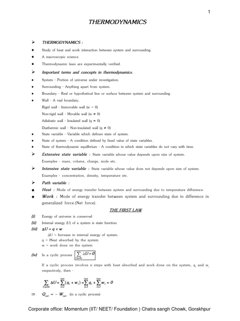 Thermodynamics Mind Map | Download Free PDF | Thermodynamics | Heat