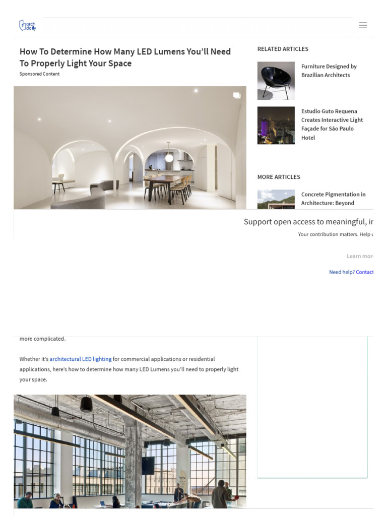 How To Determine How Many LED Lumens You'll Need To Properly Light Your Space - ArchDaily ...