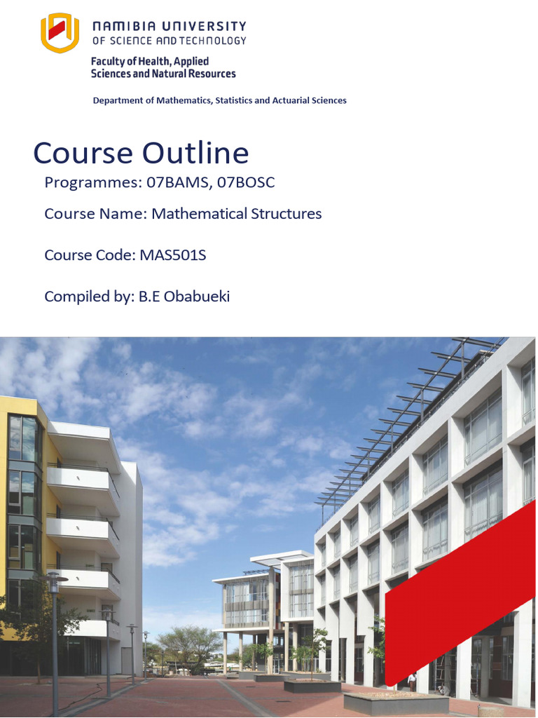 Mas501s 2024 Course Outline Approved | PDF | Boolean Algebra | Teaching Mathematics