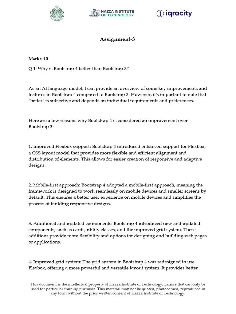Assignment 3 | PDF | Bootstrap (Front End Framework) | Responsive Web Design
