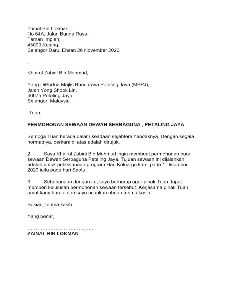 Template Surat Rasmi | PDF | Karier & Perkembangan | Hukum