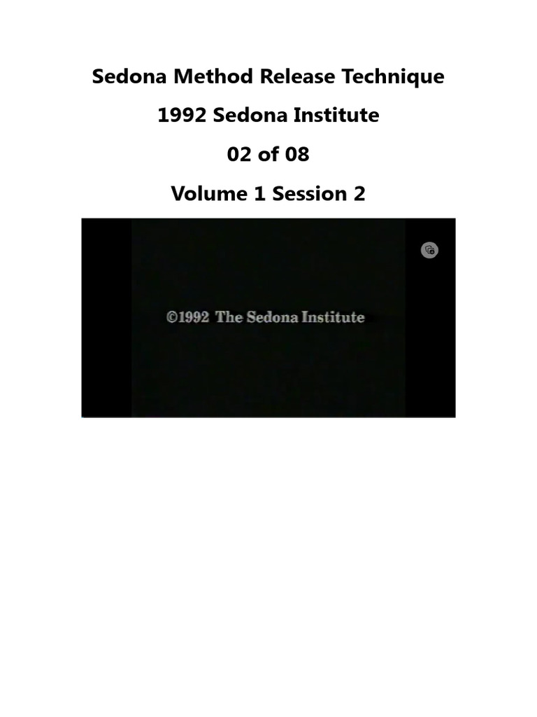 Sedona Method Emotion Release Guide | PDF | Feeling | Anger