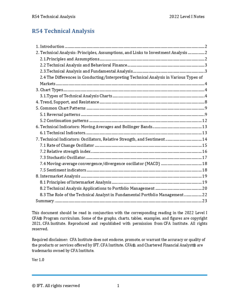 R54 Technical Analysis IFT Notes | PDF | Technical Analysis | Vix