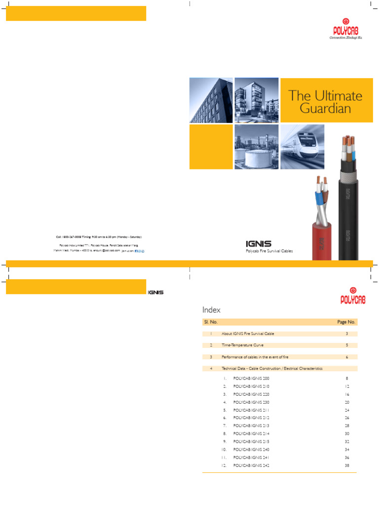 Fire Survival Cable Brochure Artwork | PDF | Alternating Current ...